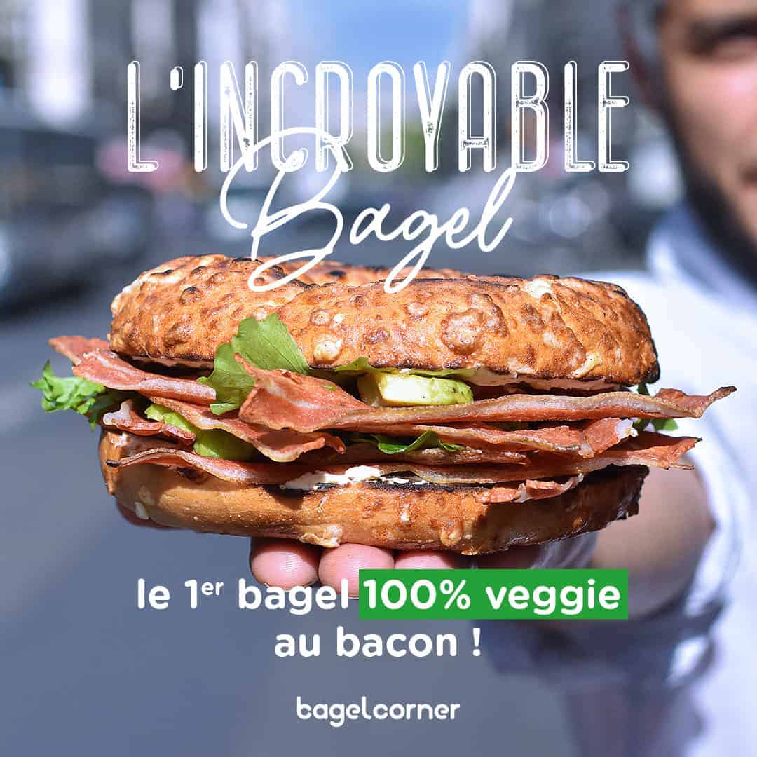 Bagel Corner lance le 1er bagel 100% veggie au bacon